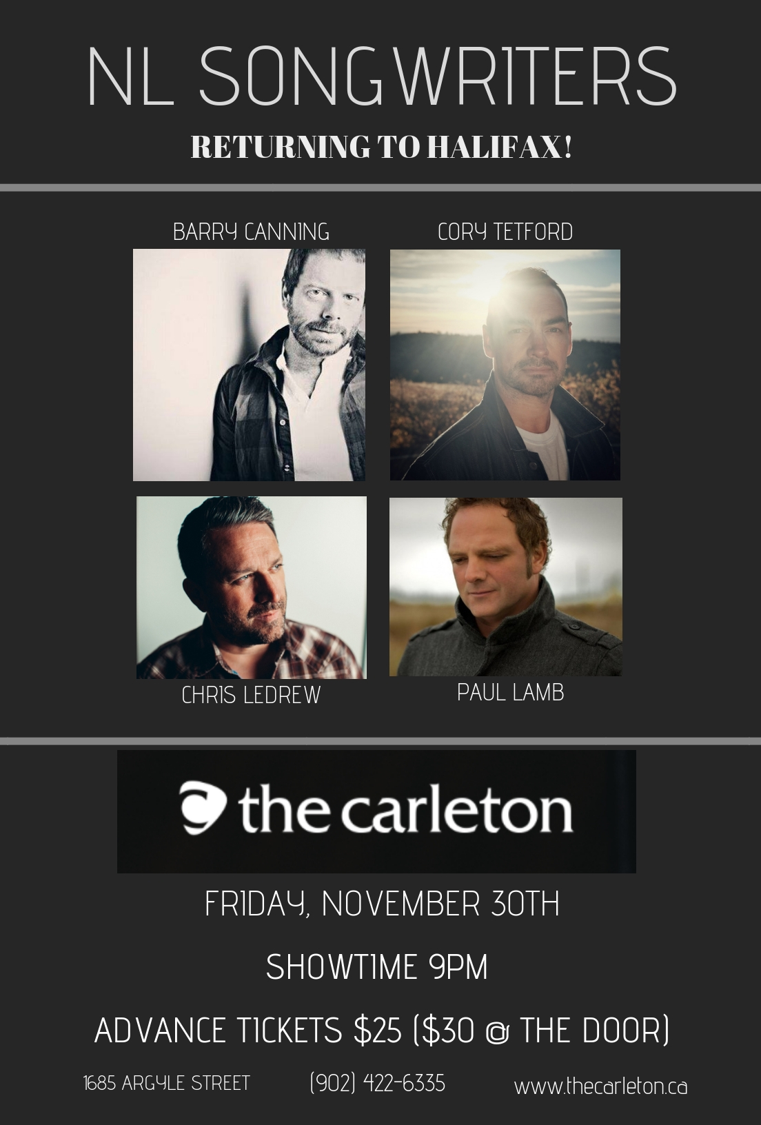 NL Songwriters - Cory Tetford + Paul Lamb + Chris LeDrew + Barry ...